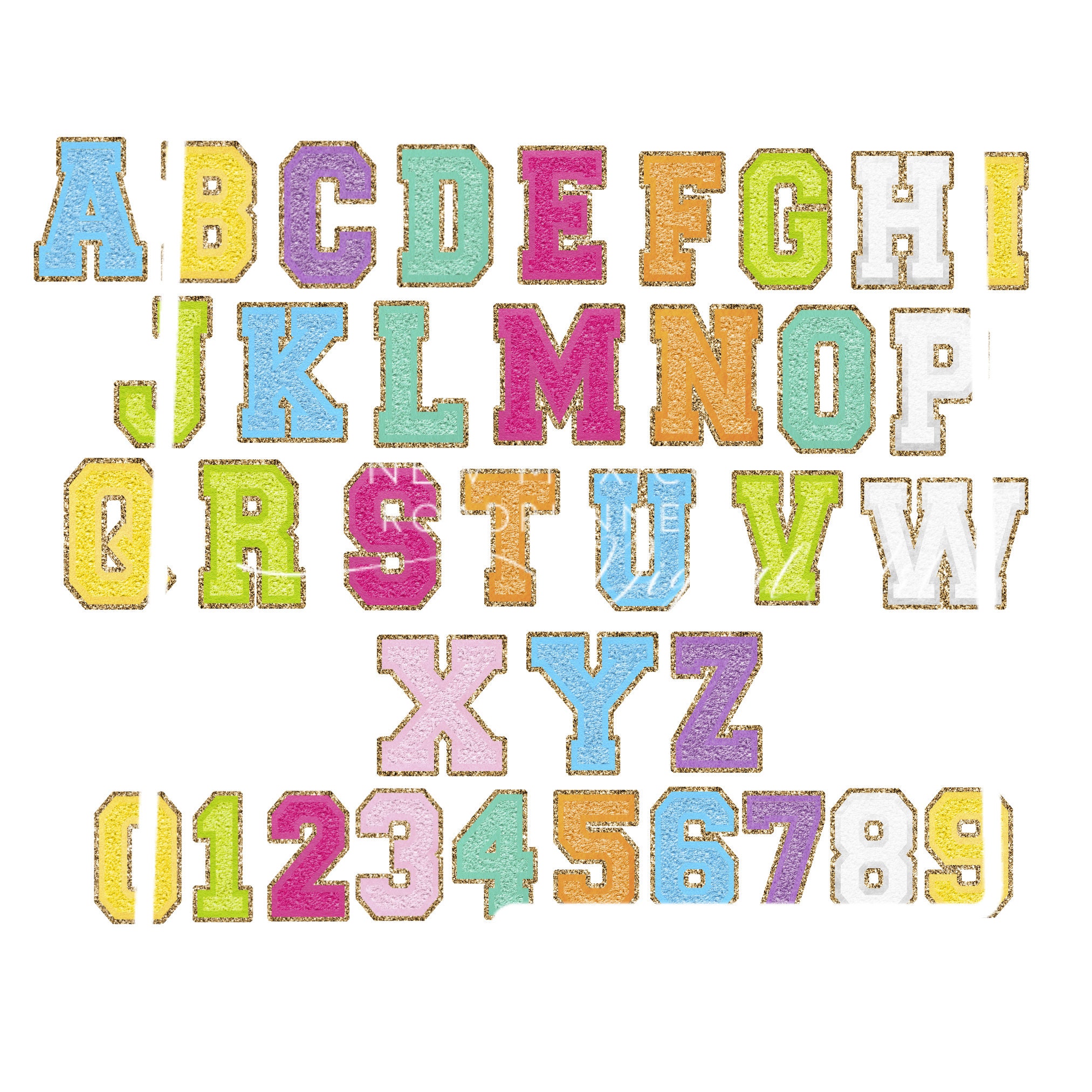 Varsity Letter and Number Clip Art, PNG, Descarga digital Mezcla ...