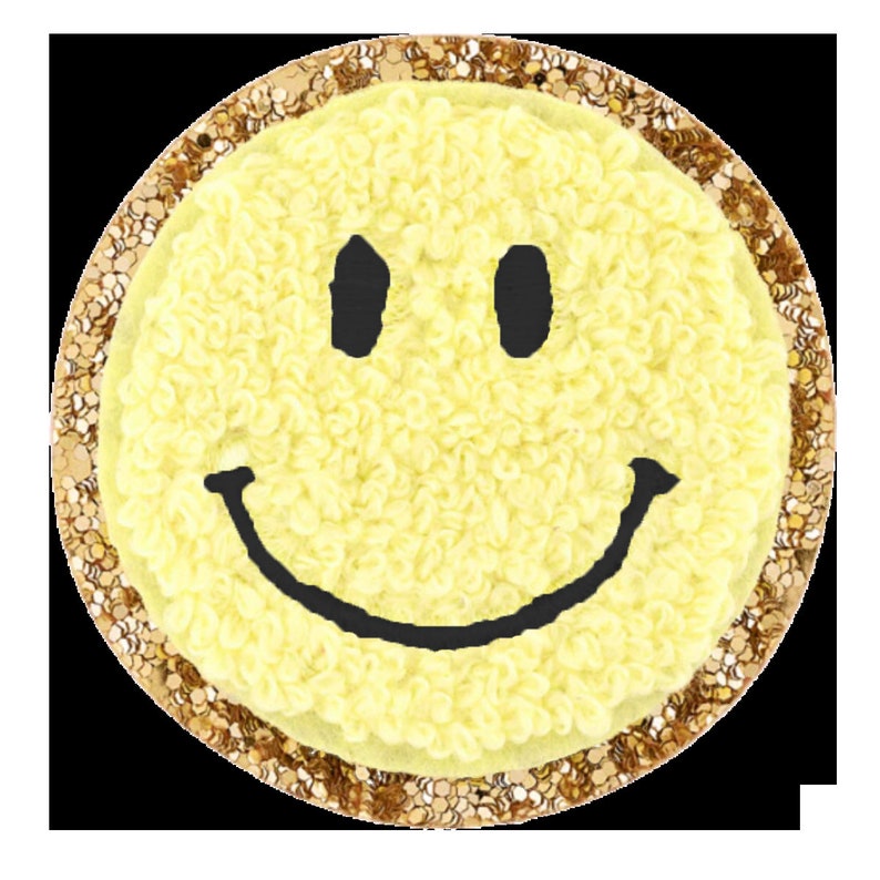 Multicolored Smiley Face With Black Smile/eyes Varsity Patches Clip Art ...