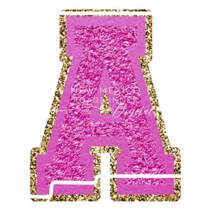 Hot Pink Varsity Letter Patches Digital Download - Etsy