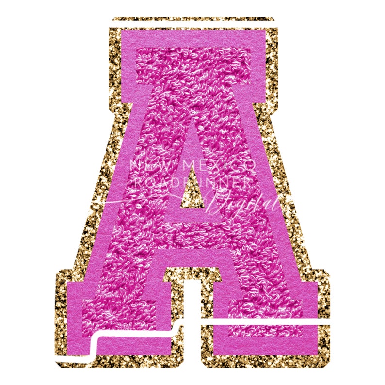 Hot Pink Varsity Letter Patches Digital Download - Etsy