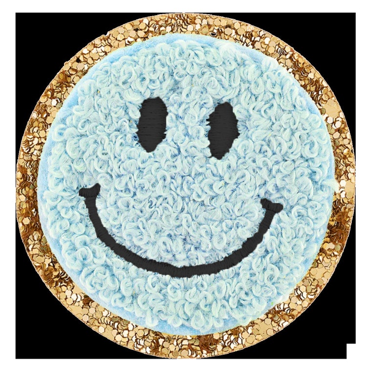 Multicolored Smiley Face With Black Smile/eyes Varsity Patches Clip Art ...