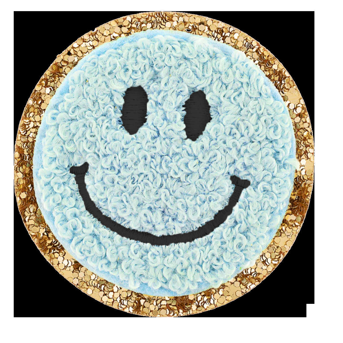 Multicolored Smiley Face With Black Smile/eyes Varsity Patches Clip Art ...