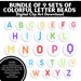 Bundle of 9 Sets of Multicolored Alphabet Letter Beads Clip Art Digital ...