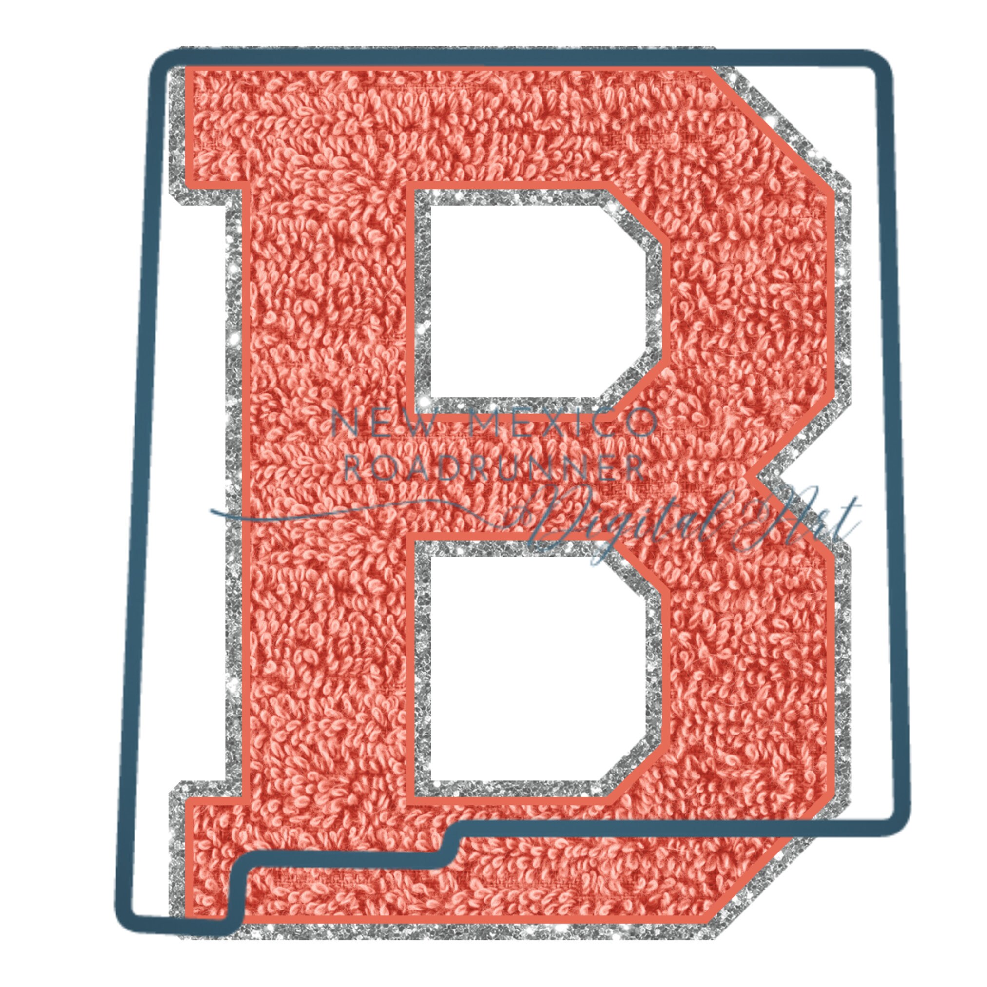 Pastel Red With Silver Glitter Varsity Letter Patches Clip Art, PNG ...