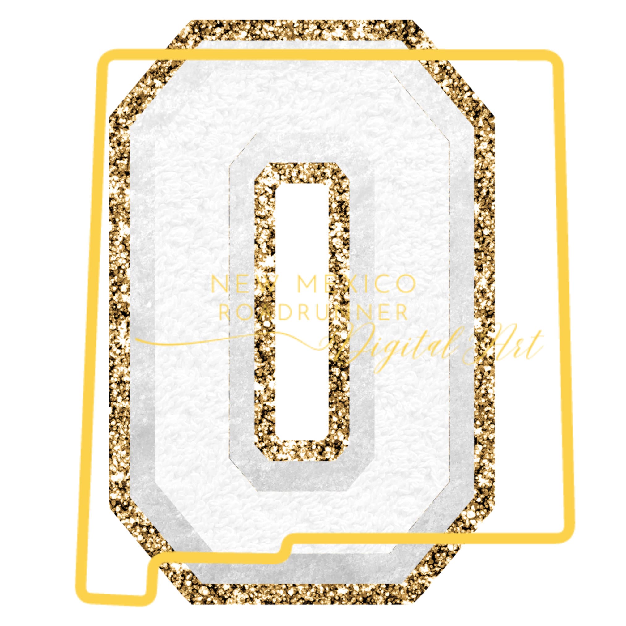 White With Gold Glitter Varsity Letter Patches Clip Art, PNG, Digital ...