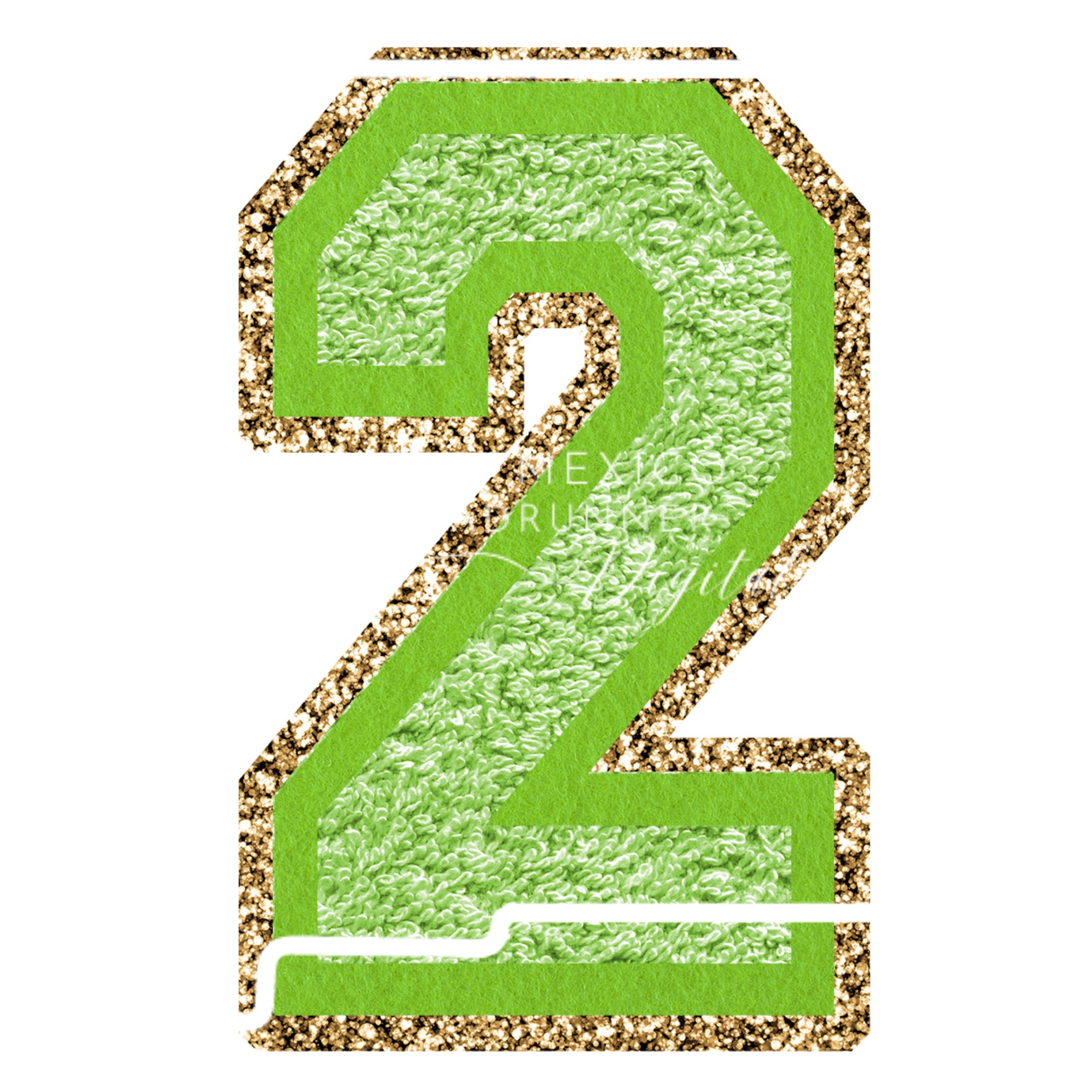 Bright Lime Green Varsity Letter and Number Patches Digital Download ...