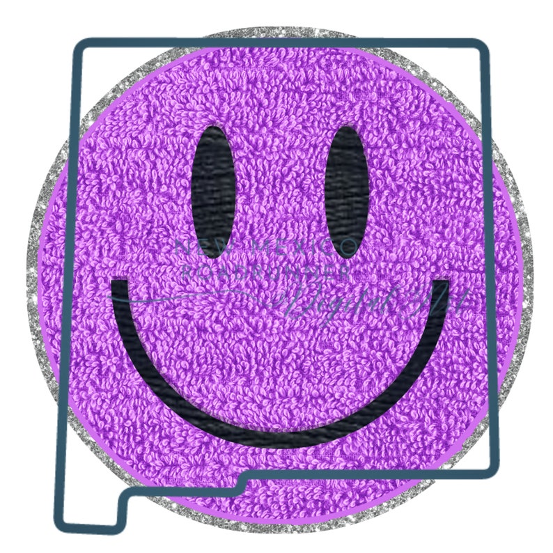Multicolored Smiley Face With Black Smile/eyes and Silver Glitter ...