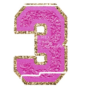 Hot Pink Varsity Letter Patches Digital Download - Etsy