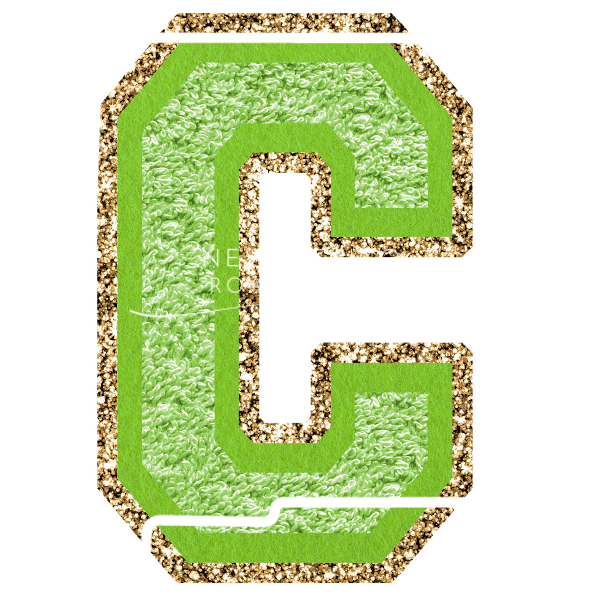 Bright Lime Green Varsity Letter and Number Patches Digital Download ...