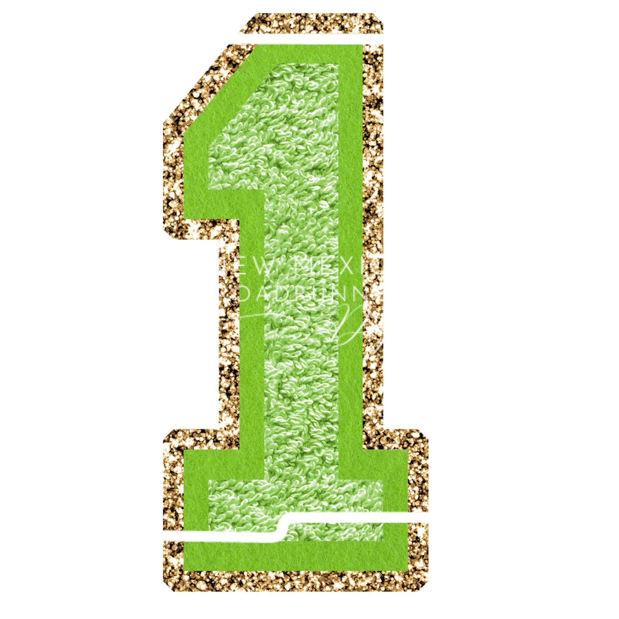 Bright Lime Green Varsity Letter and Number Patches Digital Download ...