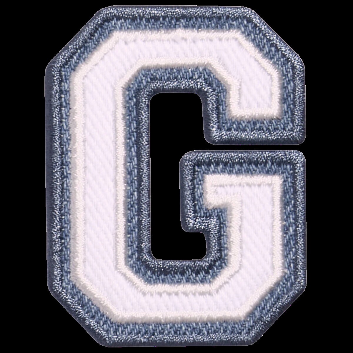 Denim Blue and White Varsity Letter Patches Clip Art - Etsy