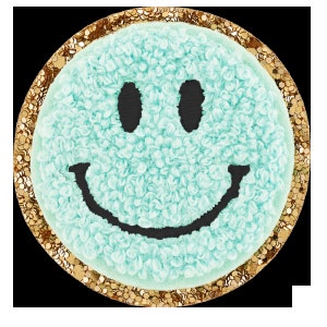 Multicolored Smiley Face With Black Smile/eyes Varsity Patches Clip Art ...