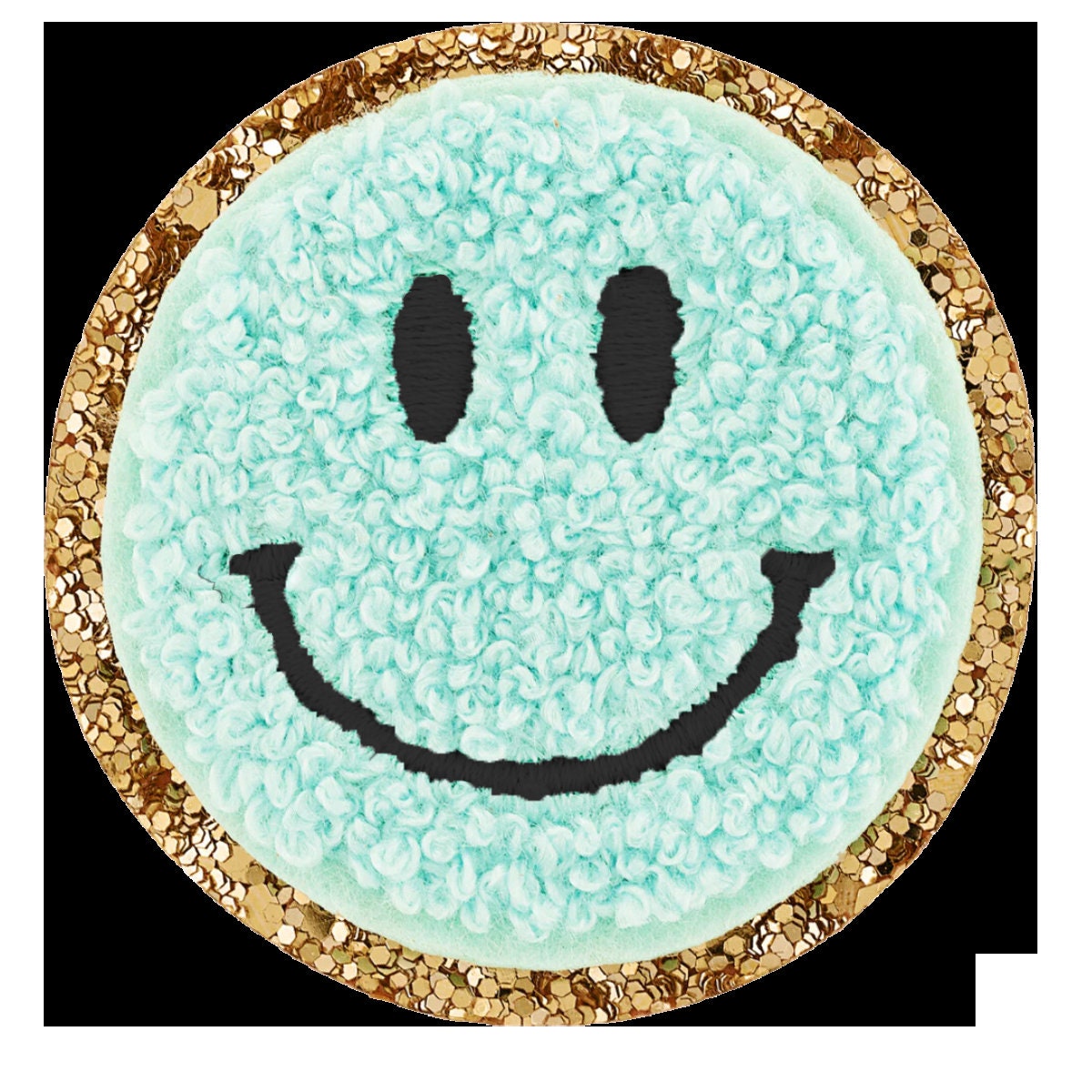 Multicolored Smiley Face With Black Smile/eyes Varsity Patches Clip Art ...