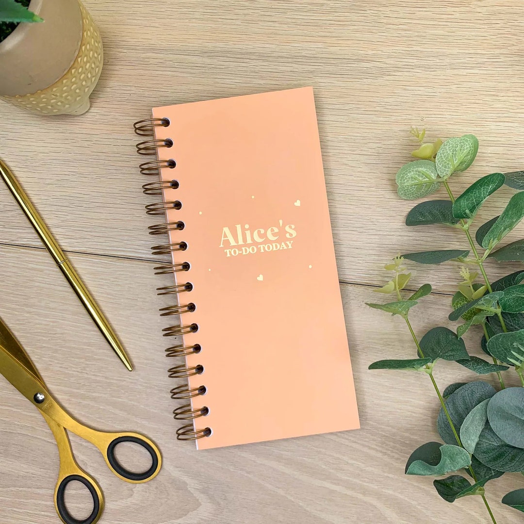 Personalised to Do List, DL Size, Foil Print, Personalised Cover, Soft ...