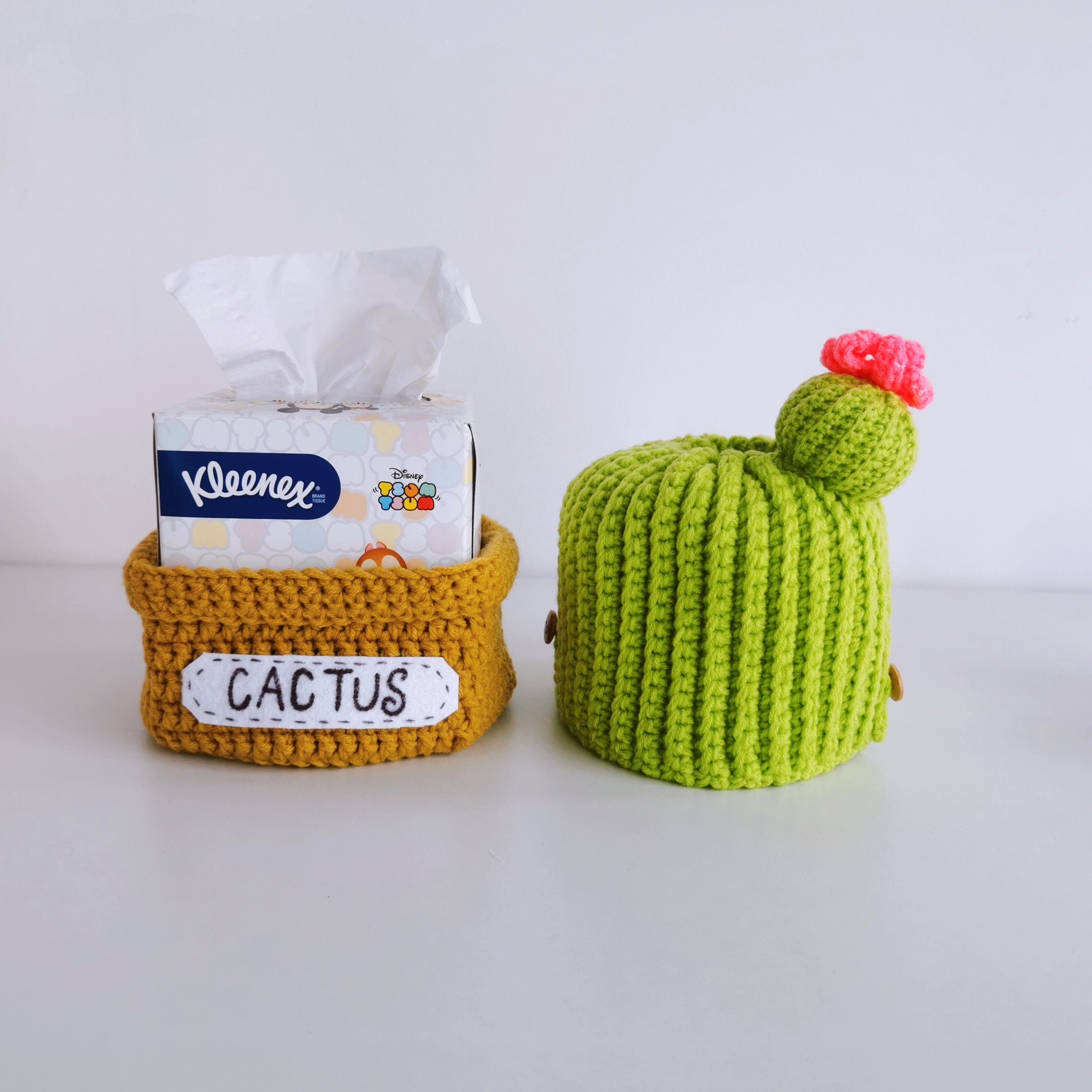 Hand Knitted Tissue Box Cover, Cactus, Home Decor, Crochet Tissue Box ...