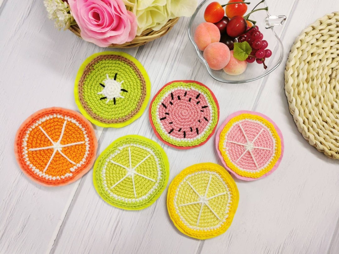 PDF Pattern - Crochet Fruit Coaster Pattern, Lemon, Orange, Lime ...