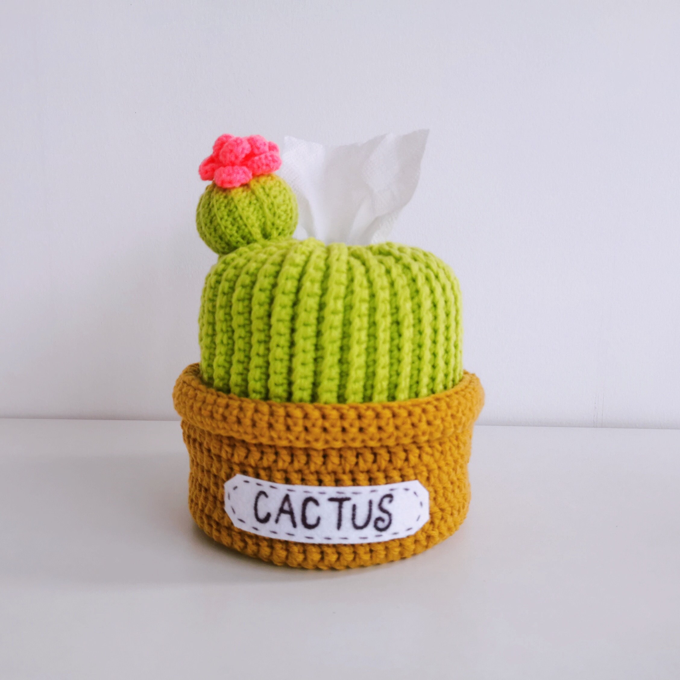 Hand Knitted Tissue Box Cover, Cactus, Home Decor, Crochet Tissue Box ...