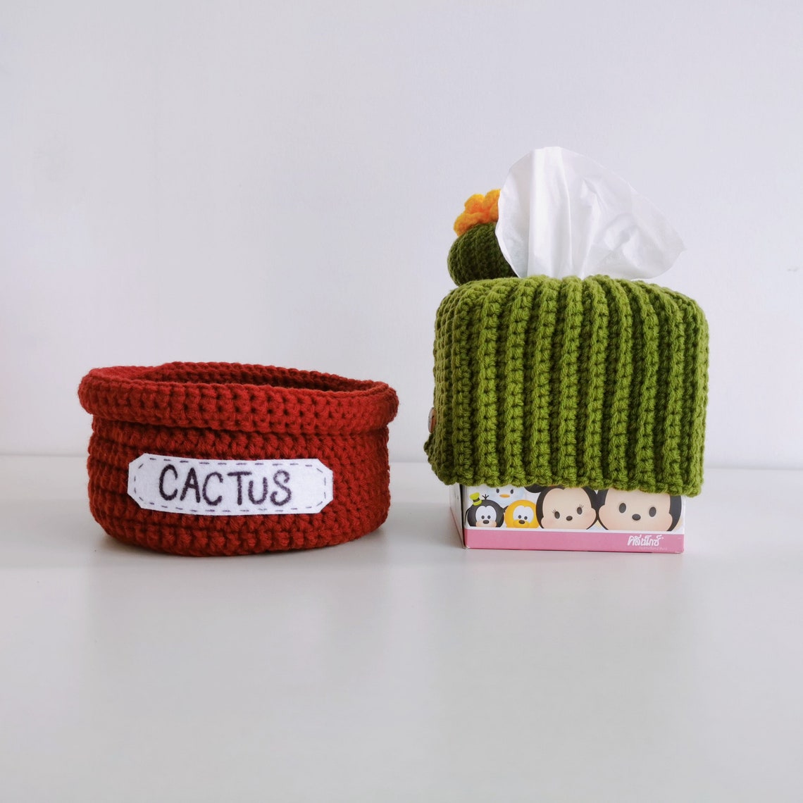 Hand Knitted Tissue Box Cover, Cactus, Home Decor, Crochet Tissue Box ...