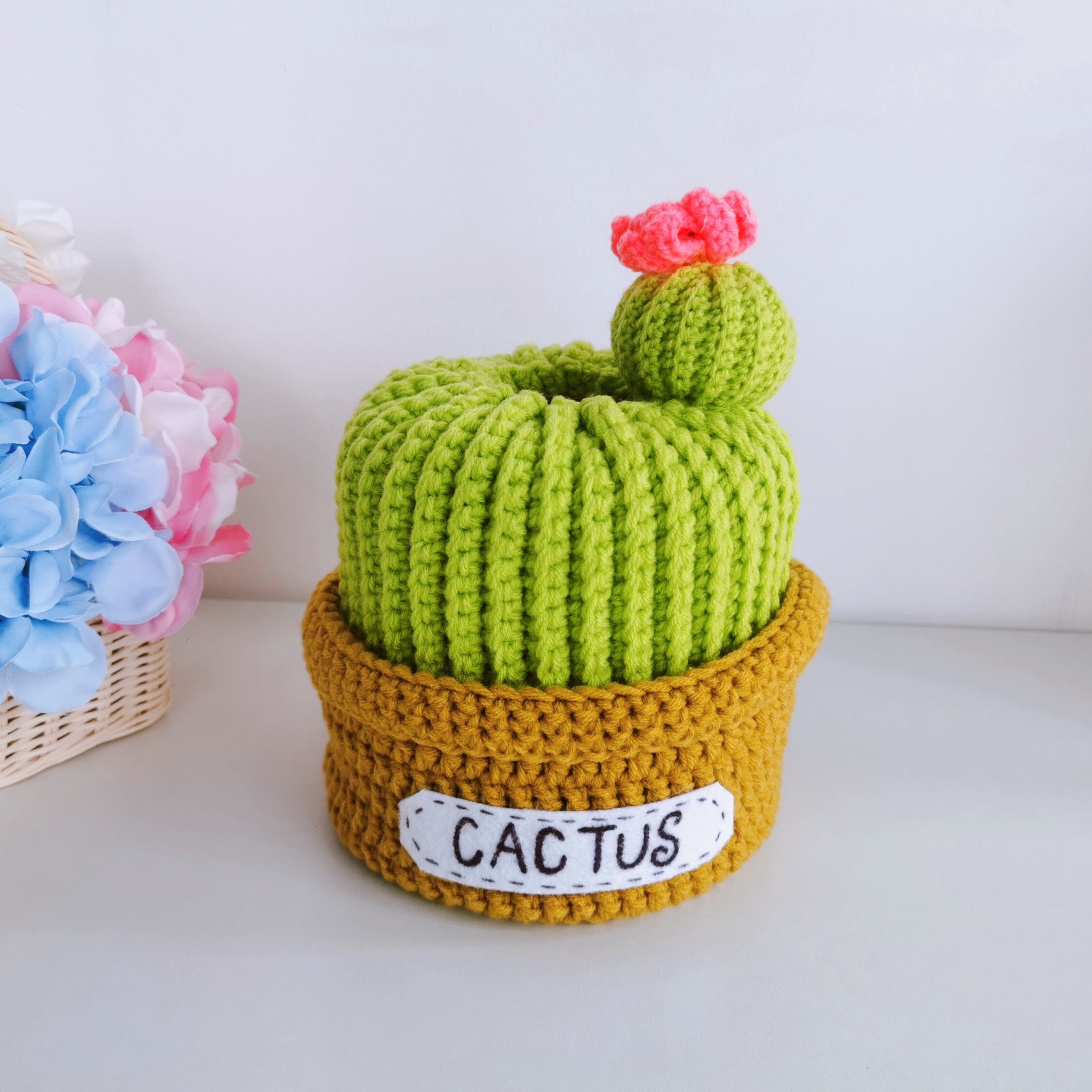 Hand Knitted Tissue Box Cover, Cactus, Home Decor, Crochet Tissue Box ...