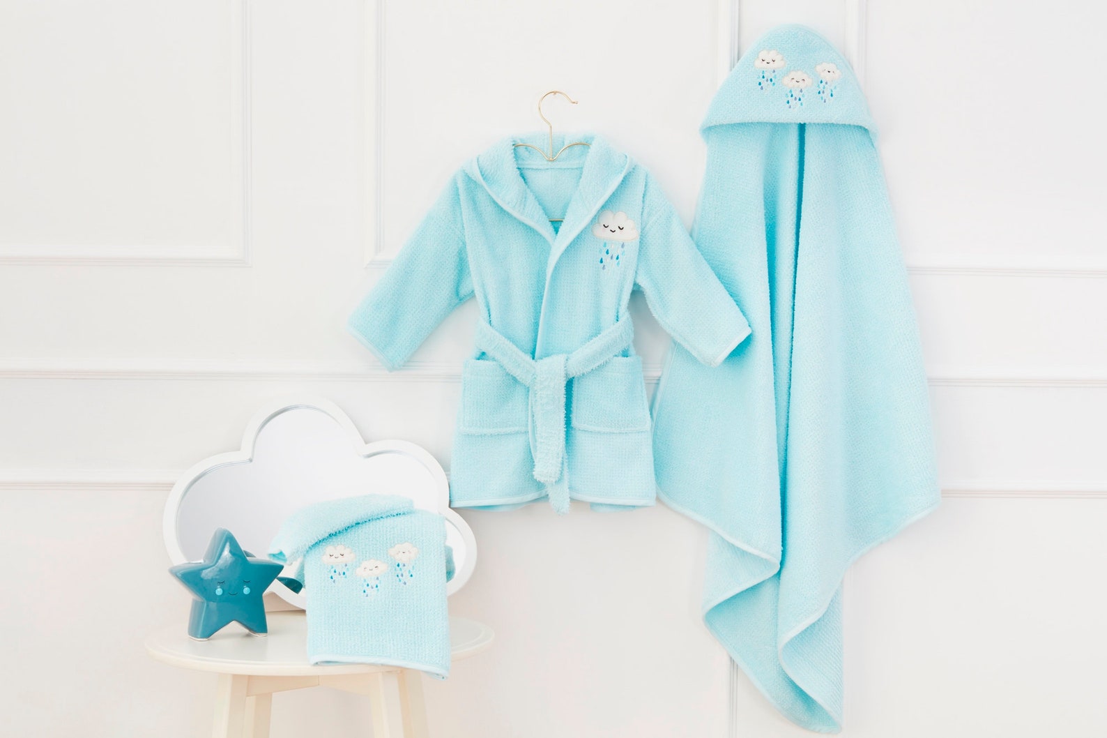 BABY BATHROBE SET 4 Pieces / %100 Organic Cotton / Newborn Gift Set ...