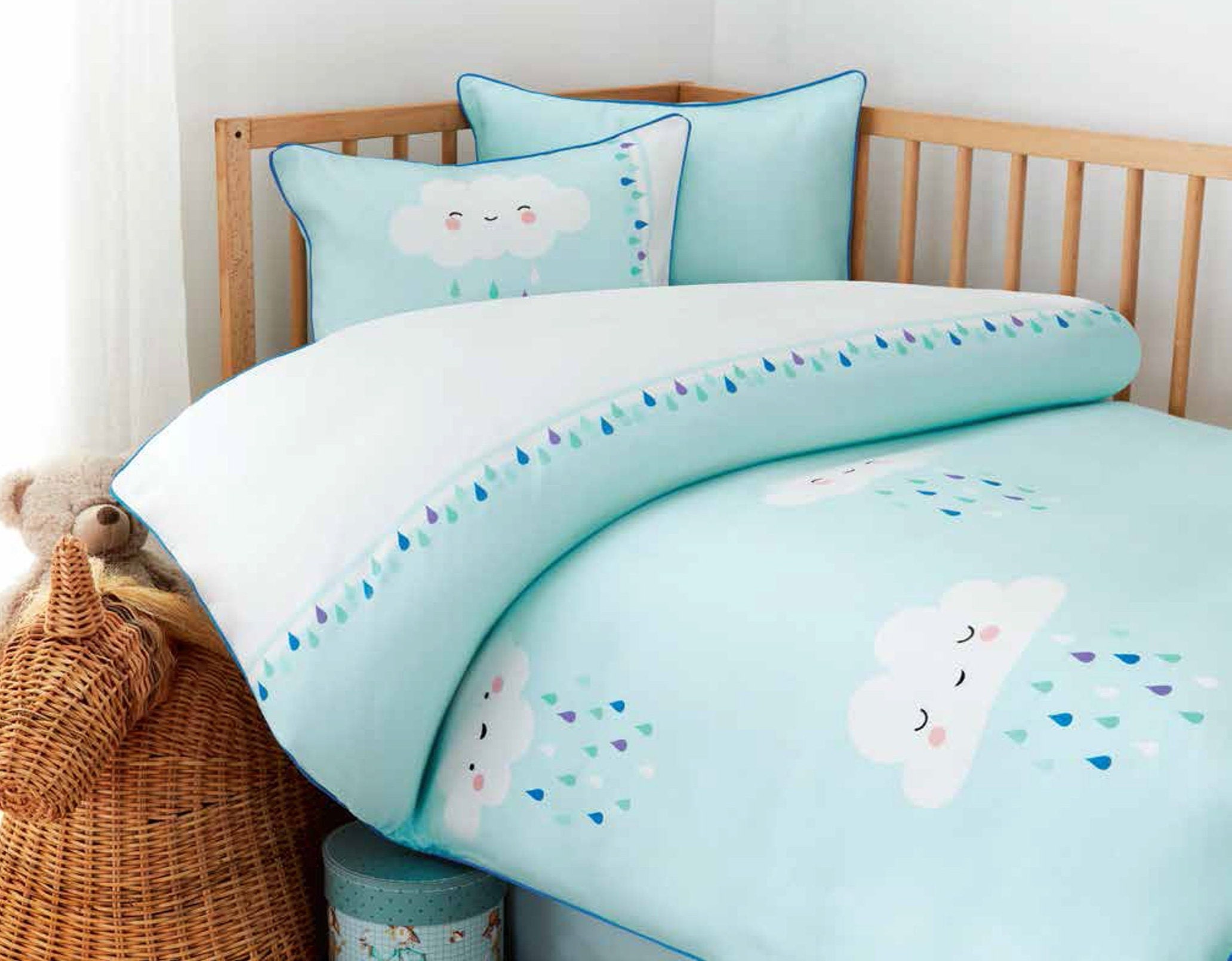 Organic Baby Bedding Set, Bunny Print, Soft Cotton Duvet Cover - Etsy UK