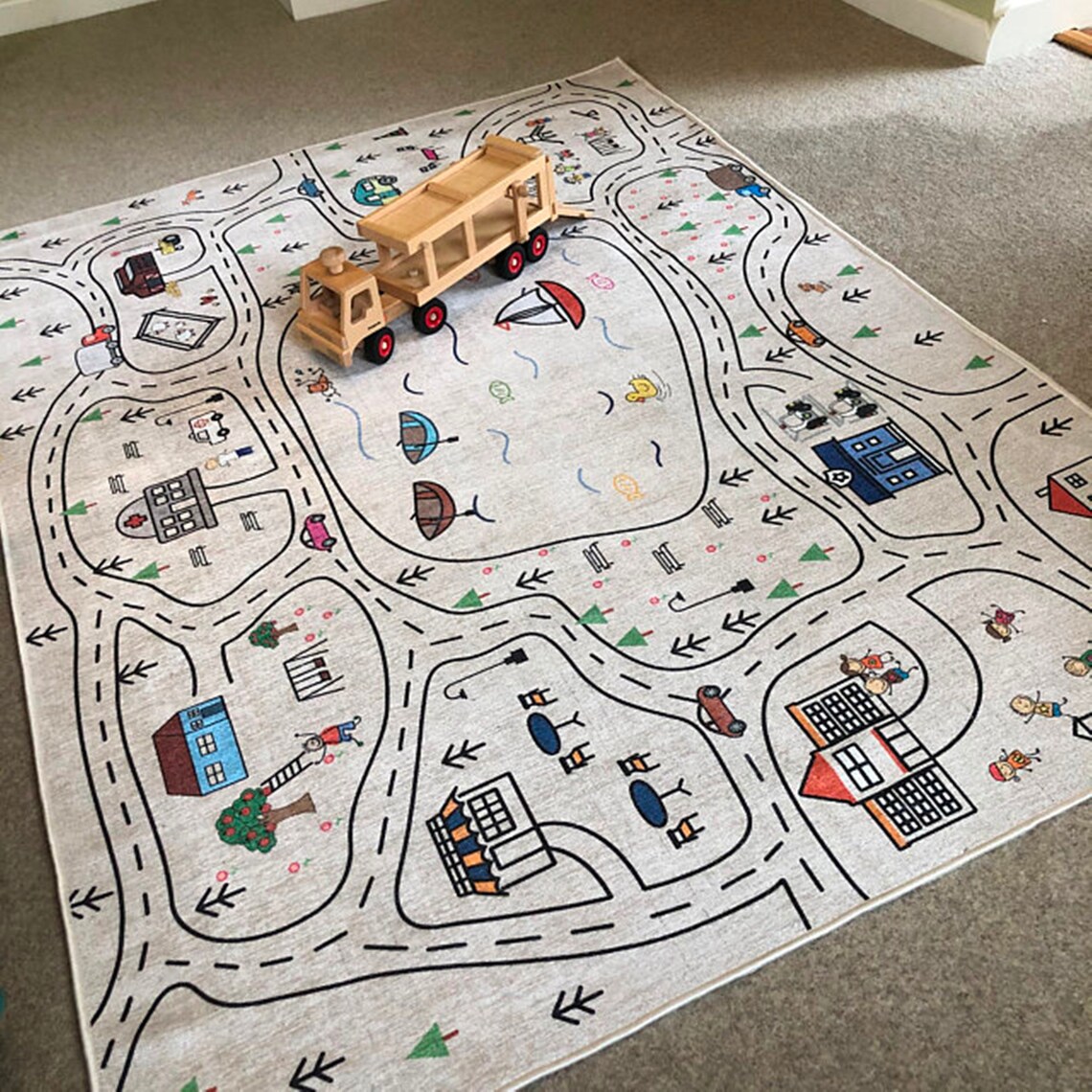 NURSERY RUG / PLAY Rug / Kids Rug / Childrens Rug / Road Rug - Etsy