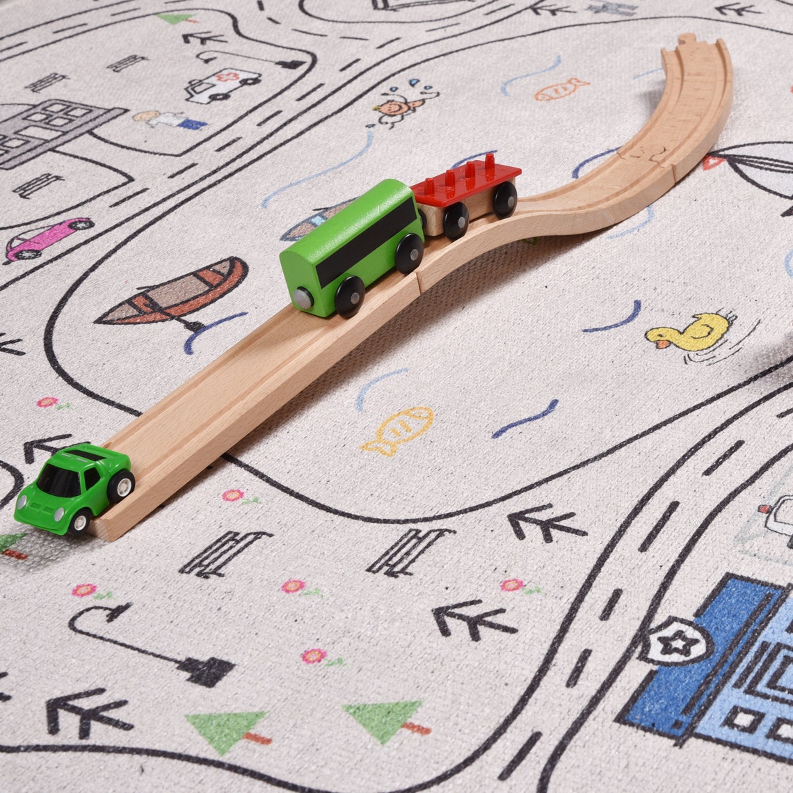 NURSERY RUG / PLAY Rug / Kids Rug / Childrens Rug / Road Rug - Etsy