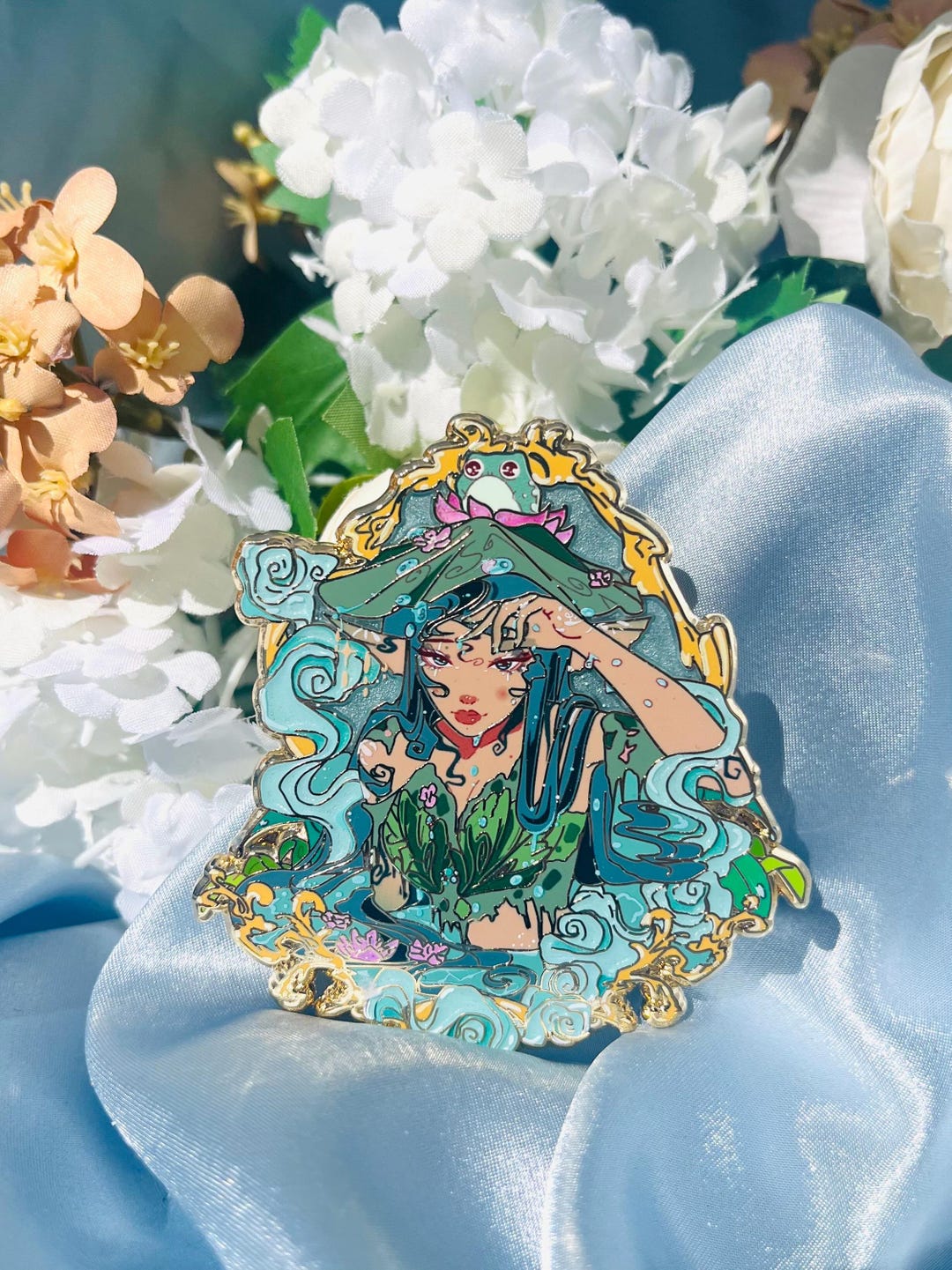 Water Fae Enamel Pin: Glow-in-dark Wings, Fantasy Fairy Art - Etsy
