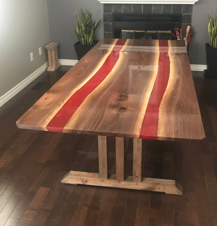 Custom Made Live Edge River Table - Etsy