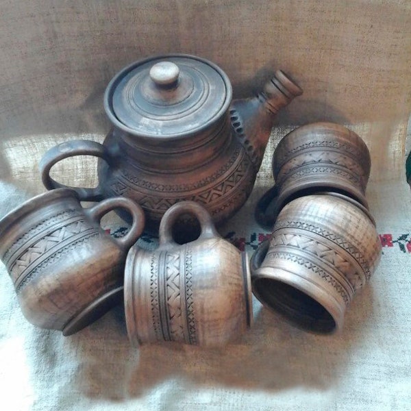 Pottery Teapot Set - Etsy