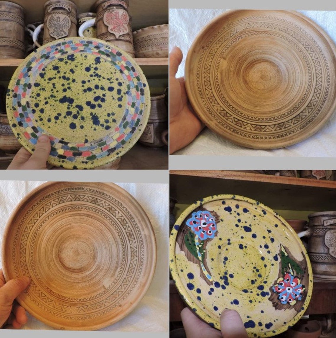 Modern Rustic Pottery Plate Serving Bowl Terracotta Fruits - Etsy