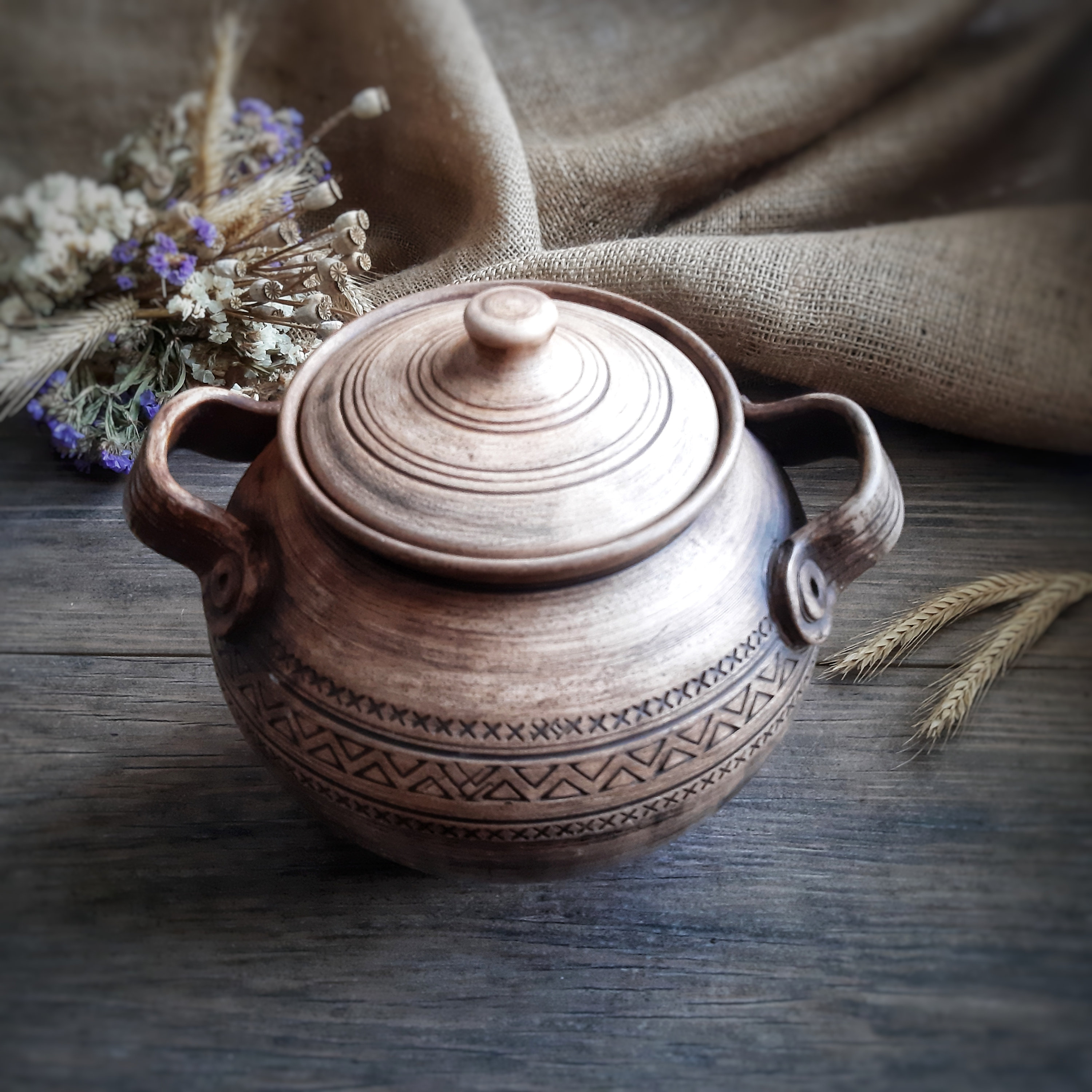 Large Clay Pot for Cooking With Lid ECO Glazed Terra Cotta - Etsy