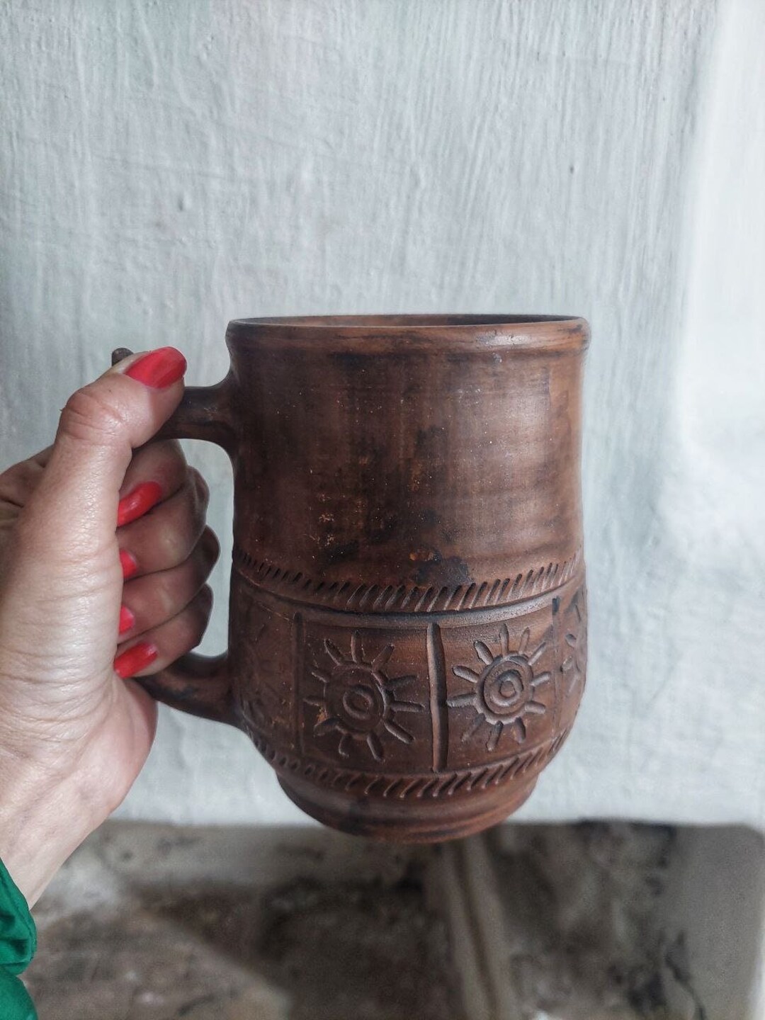 Rustic Mug, Pottery Mugs, Large Ceramic Mug Without Glaze Handmade From ...