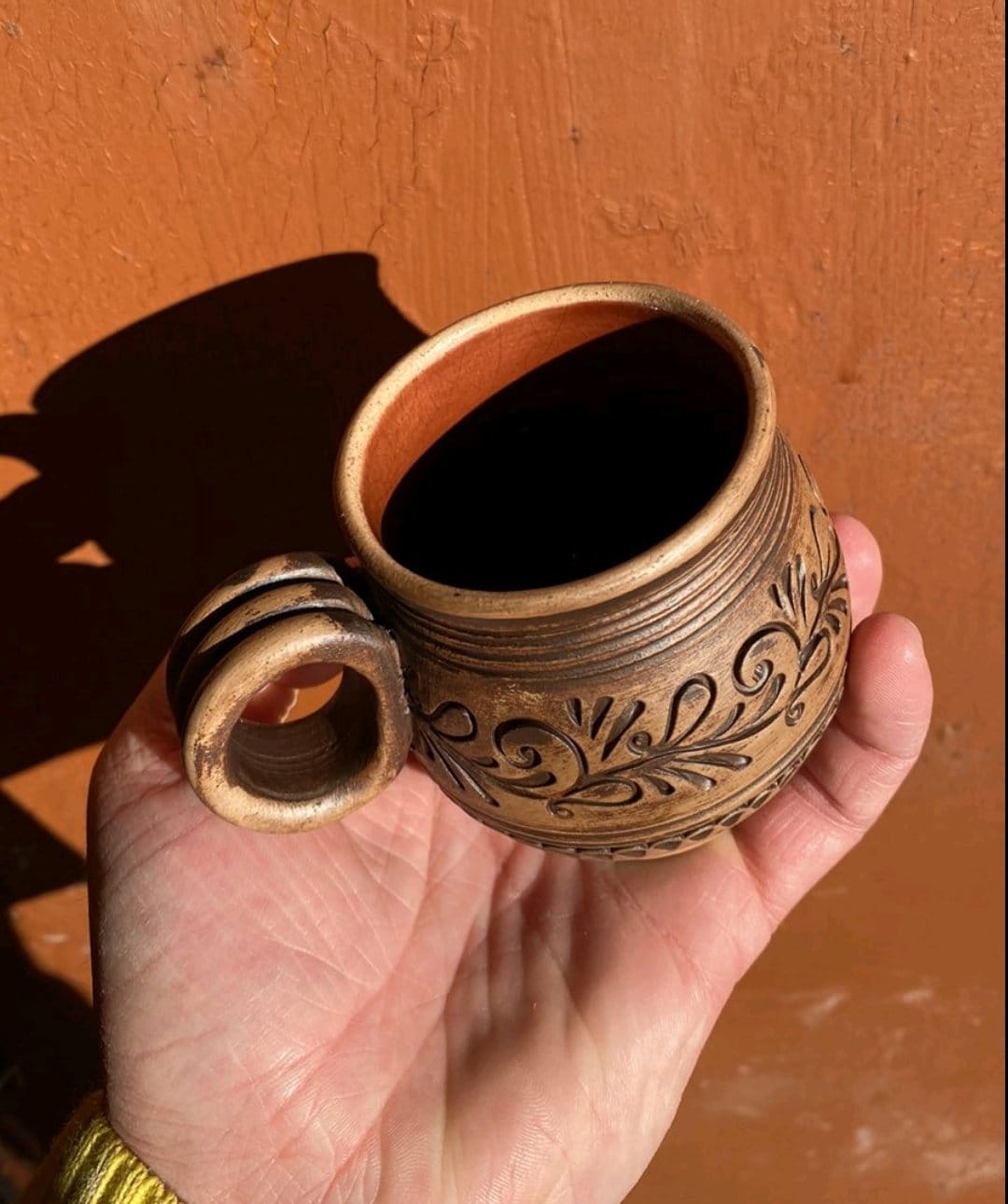 Rustic Pottery Coffee Mugs Large & Small Glazed Clay Modern - Etsy