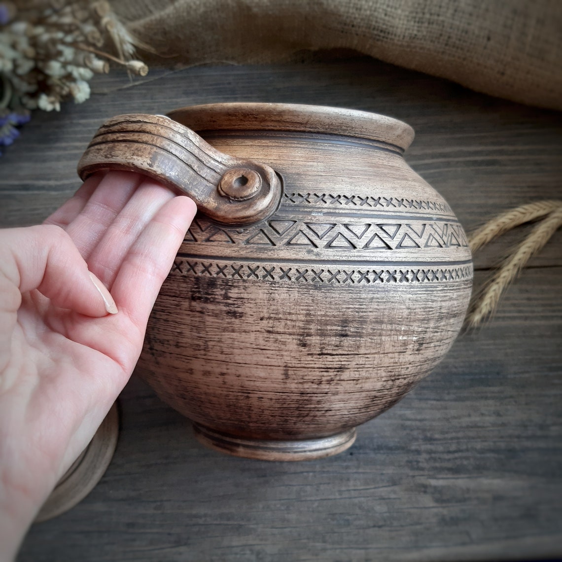 Large Clay Pot for Cooking With Lid ECO Glazed Terra Cotta | Etsy