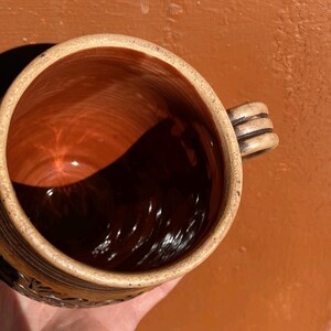 Rustic Pottery Coffee Mugs Large & Small, Glazed Clay Modern Rustic ...