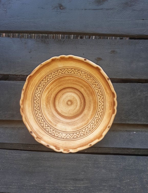 Modern Rustic Pottery Plate Serving Bowl Terracotta Fruits - Etsy