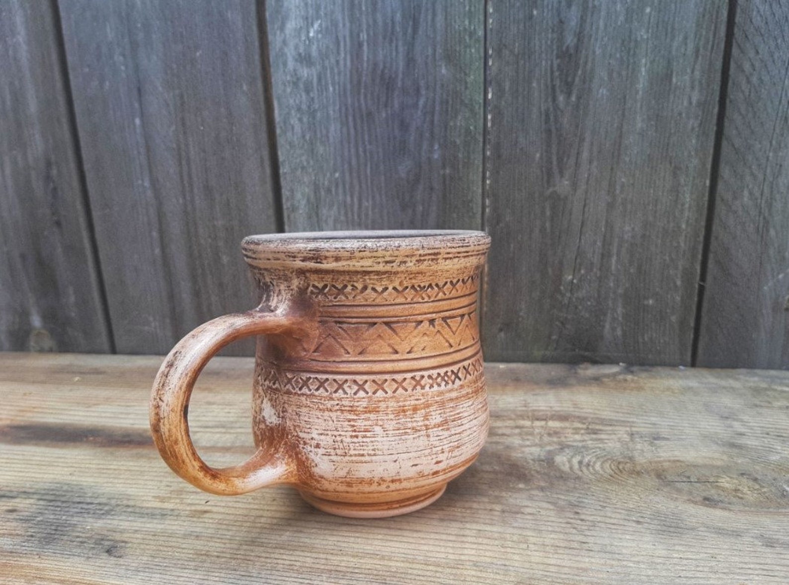Modern Rustic Pottery Mug 250 ml 16 fl.oz Country Rustic | Etsy