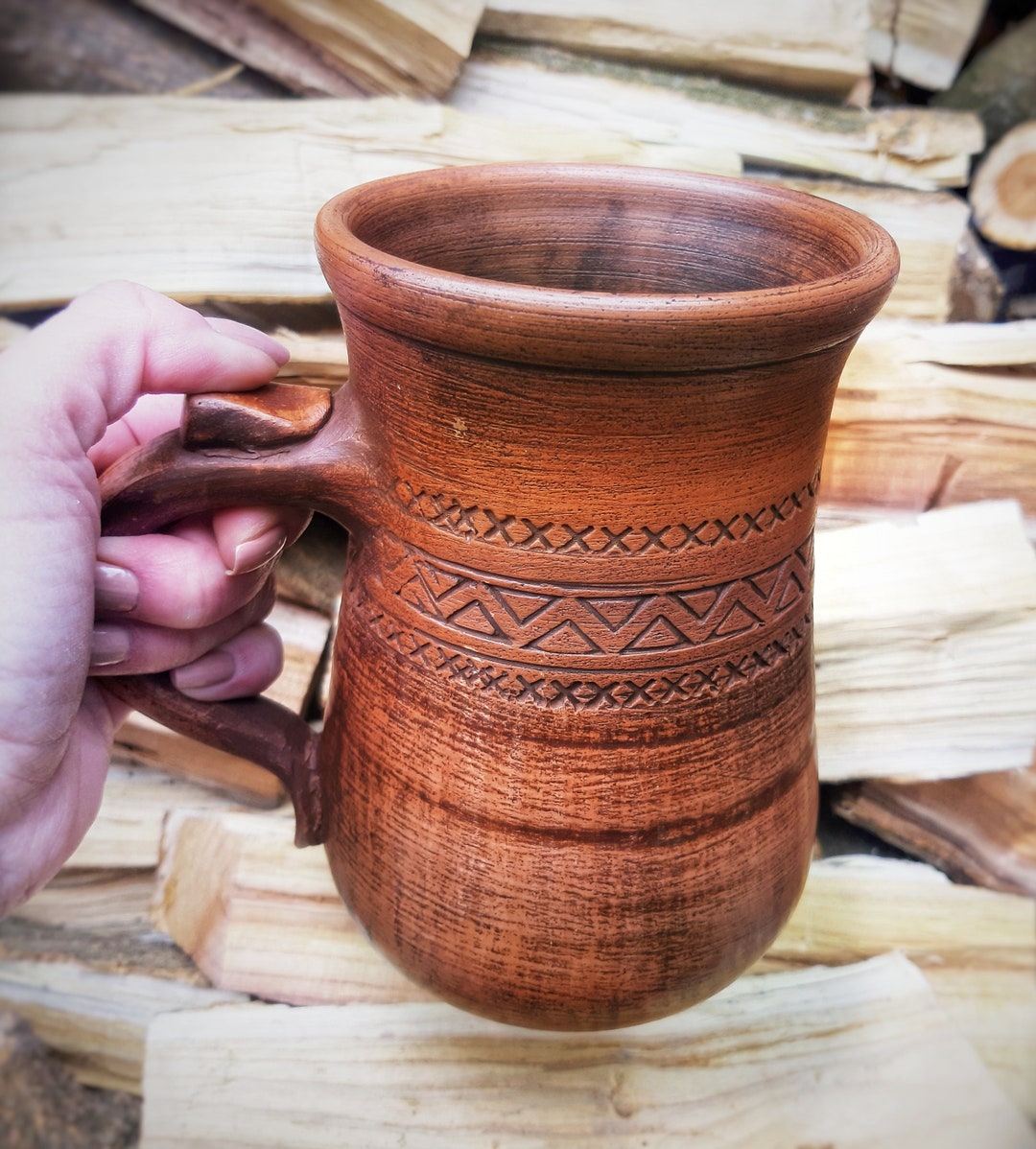 Ukraine, Terracotta Rustic Coffee Mug Pottery Mug Ukraine Big Large ...