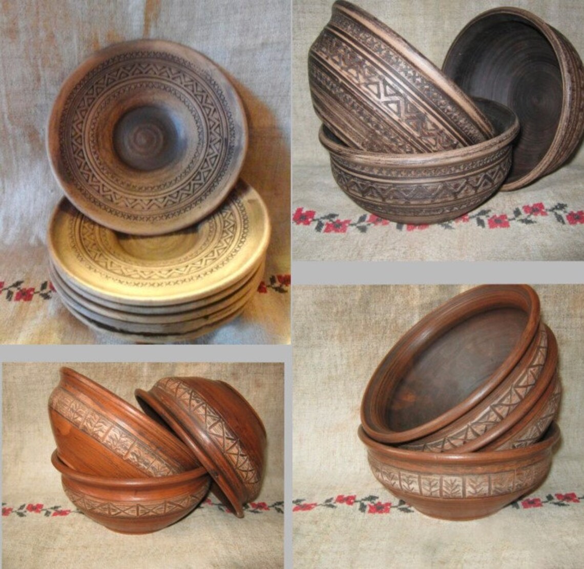 Modern Rustic Pottery Plate Serving Bowl Terracotta Fruits - Etsy