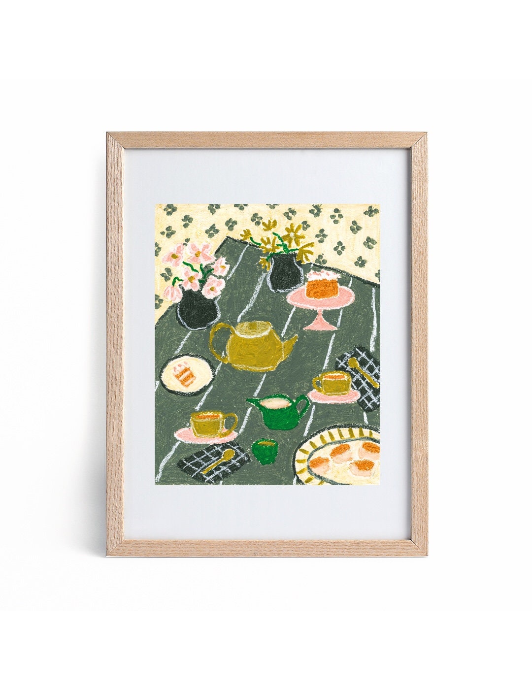 Green Tea Art Print, Kitchen Art, Tea Art, Dining Room Art, Foodie Art ...