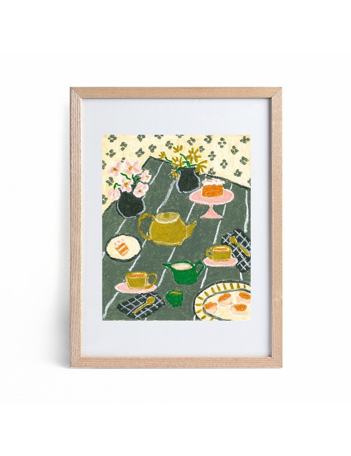 Green Tea Art Print, Kitchen Art, Tea Art, Dining Room Art, Foodie Art ...