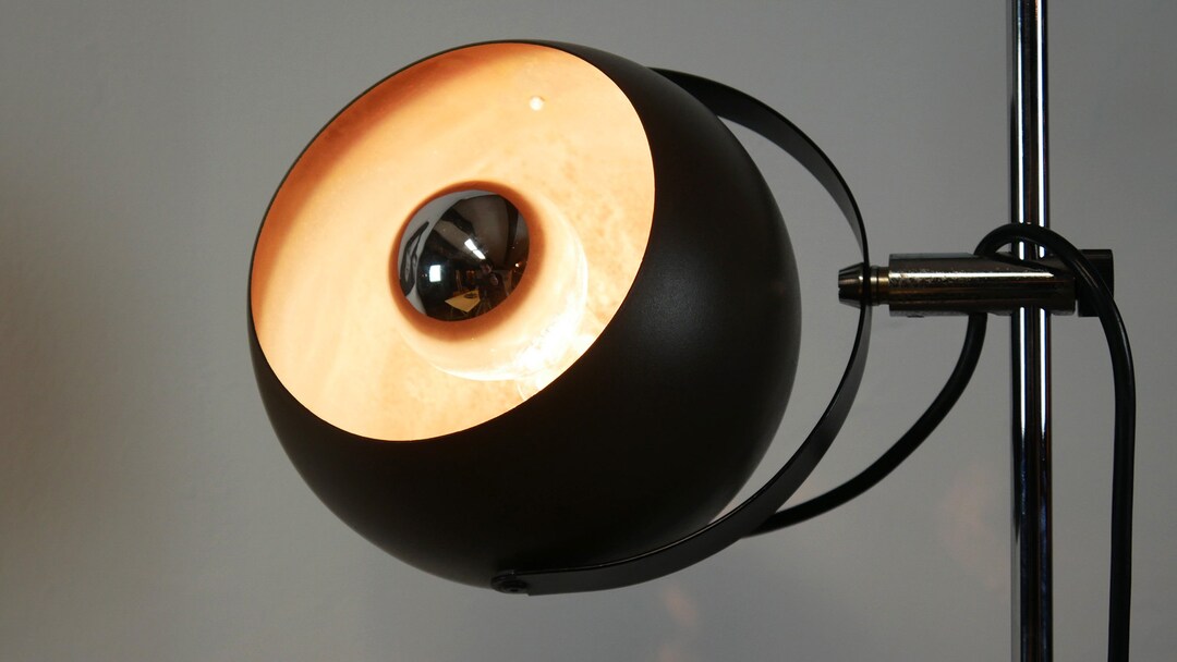 Vintage Ball Lamp Metal Floor Lamp With a Spotlight Mid-century ...