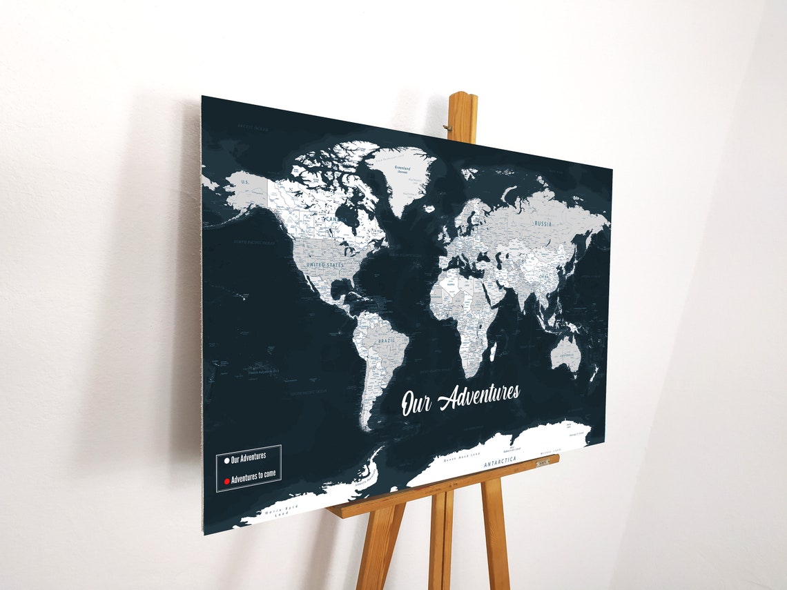 World Map Push Pin Push Pin Map World Map Pin Board Cork - Etsy