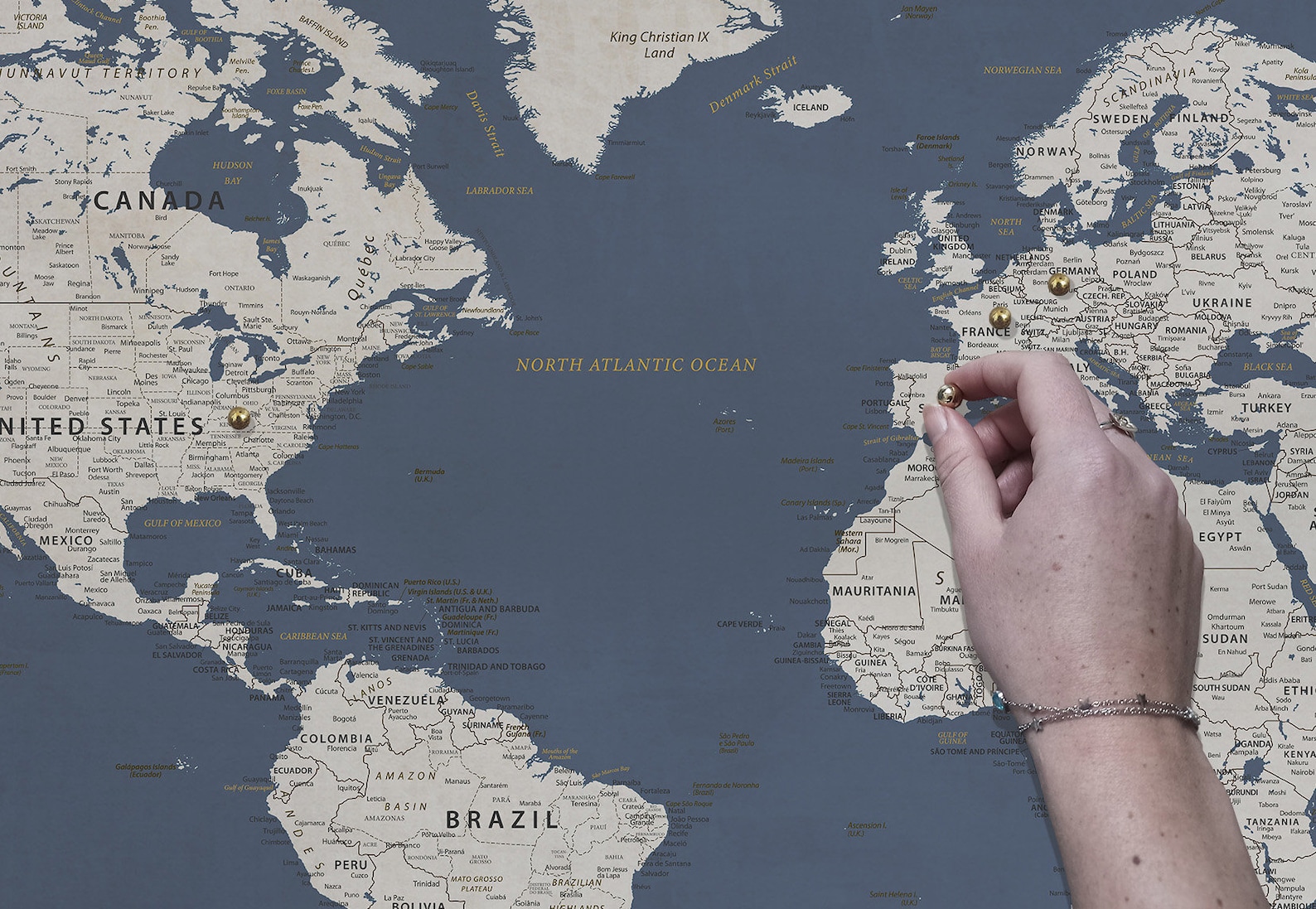 World Map Push Pin Personalized Pin Board Gift Cork World - Etsy