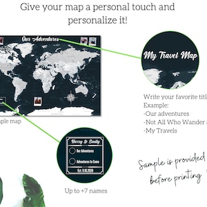 World Map Push Pin - Personalized Pin Board Gift, Cork World Map ...