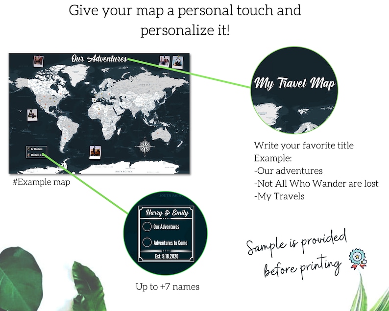 World Map Push Pin Personalized Pin Board Gift Cork World - Etsy