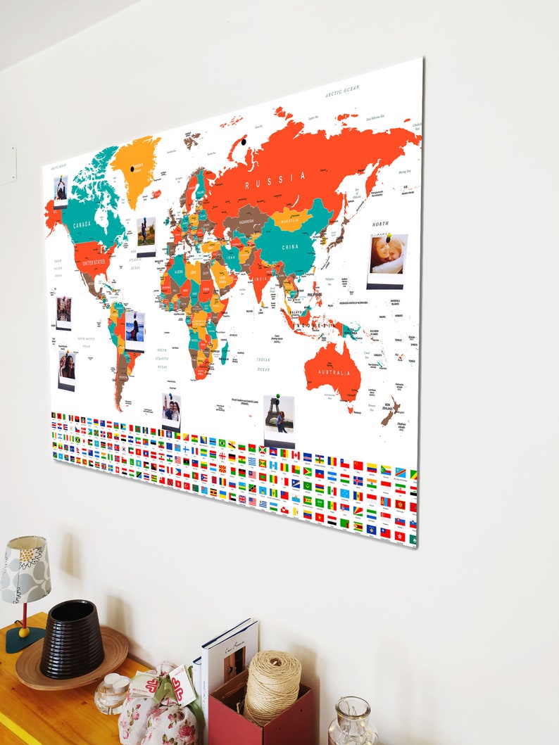 World Map Push Pin Push Pin Map World Map Pin Board Cork - Etsy