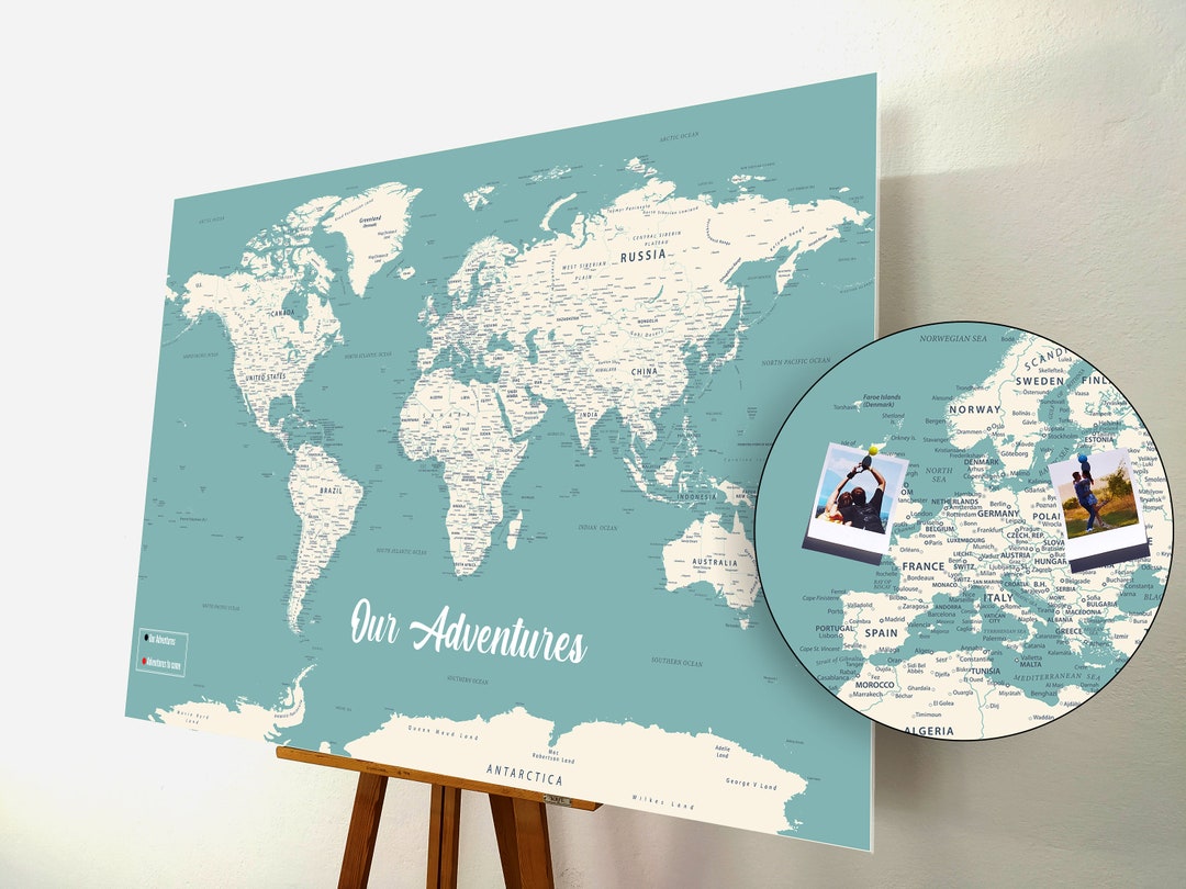 World Map Push Pin, Push Pin Map, World Map Pin Board, Cork World Map ...
