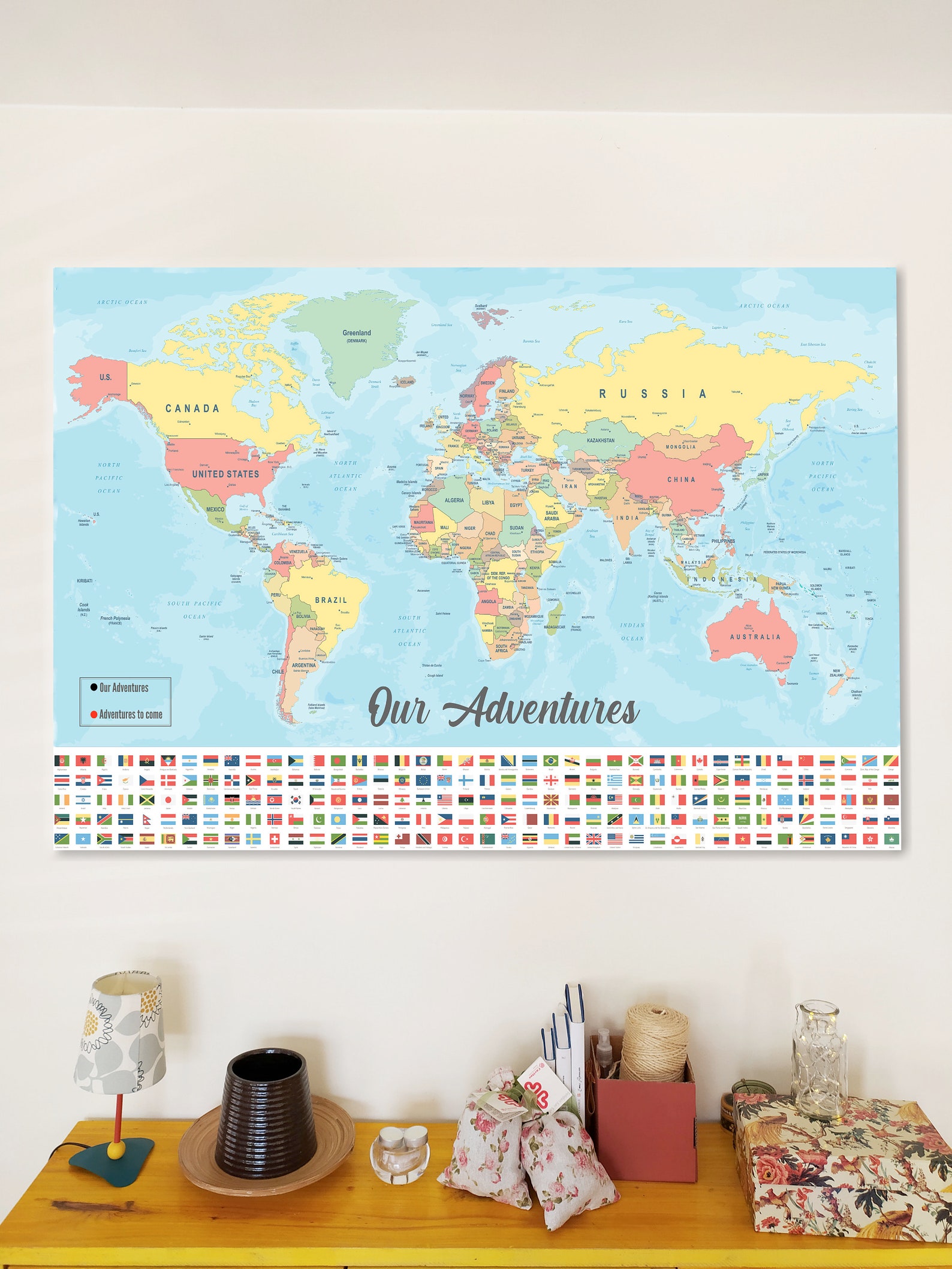 World Map Push Pin Push Pin Map World Map Pin Board Cork | Etsy